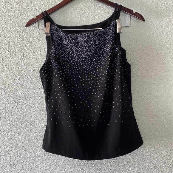 Dress Barn | Tops | Black Y2k Formal Sequins Beaded Top By Cdc Apparel ...